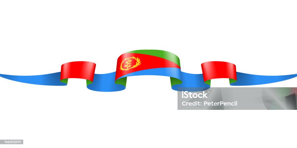 Eritrea Flag Ribbon Eritrean Flag Header Long Banner Vector Stock