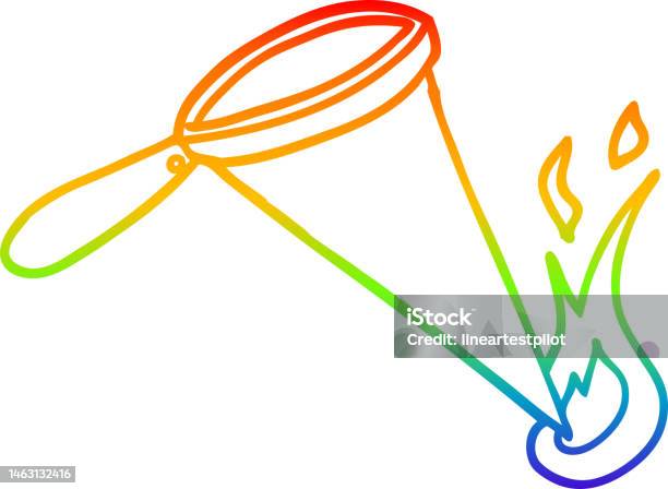 Dessin Au Trait Dégradé Arcenciel Dune Loupe De Dessin Animé Vecteurs