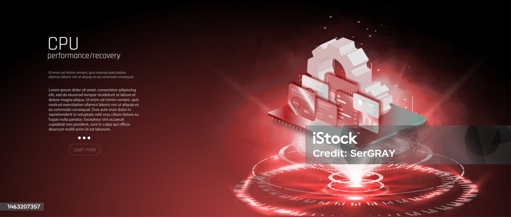 Quantum Computer Large Data Processing Database Concept Cpu Isometric