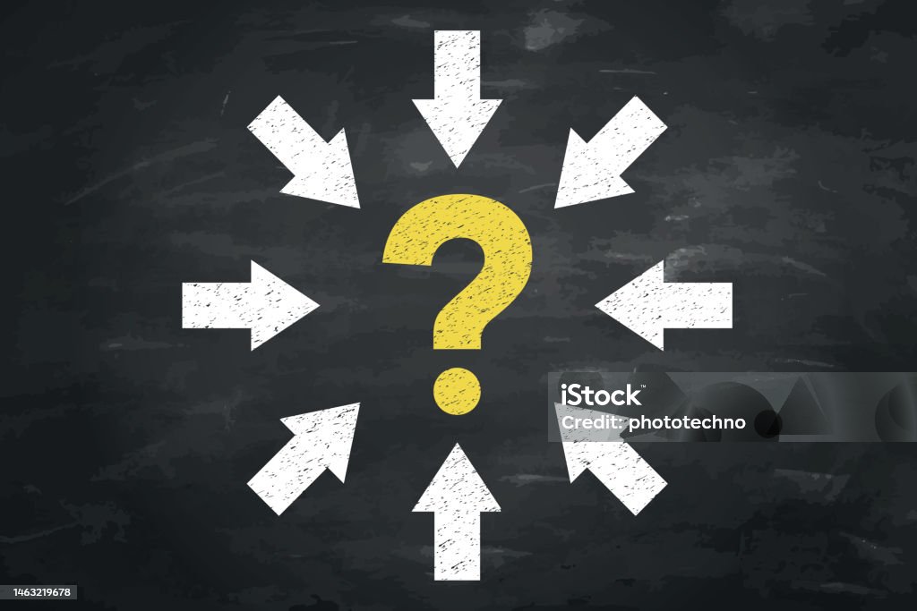 Illustration De Point Dinterrogation Jaune Sur Fond De Tableau Noir Et