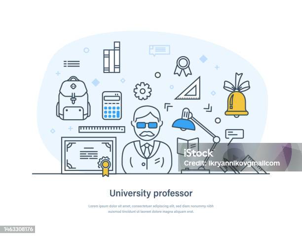 Professeur Duniversité Enseignant Aux Étudiants Concept De Science Et