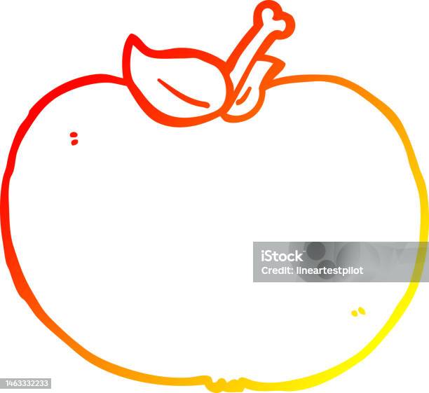 Dessin Au Trait Dégradé Chaud Dune Pomme De Dessin Animé Vecteurs