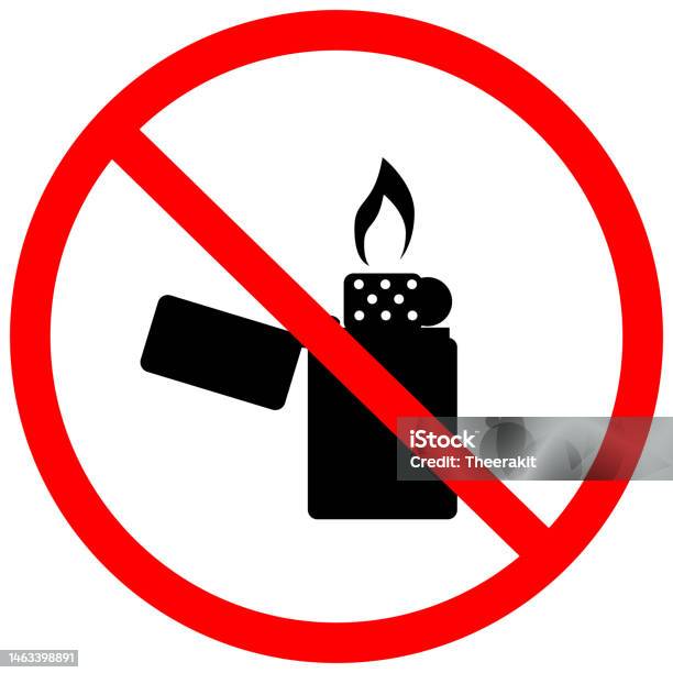 Enseigne Interdite Avec Icône De Briquet Sur Fond Blanc Symbole De
