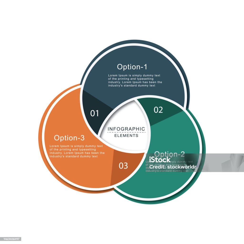 Three Overlapping Circles Infographic Venn Diagram Concept ... Three Overlapping Circles Infographic Venn Diagram Concept ...