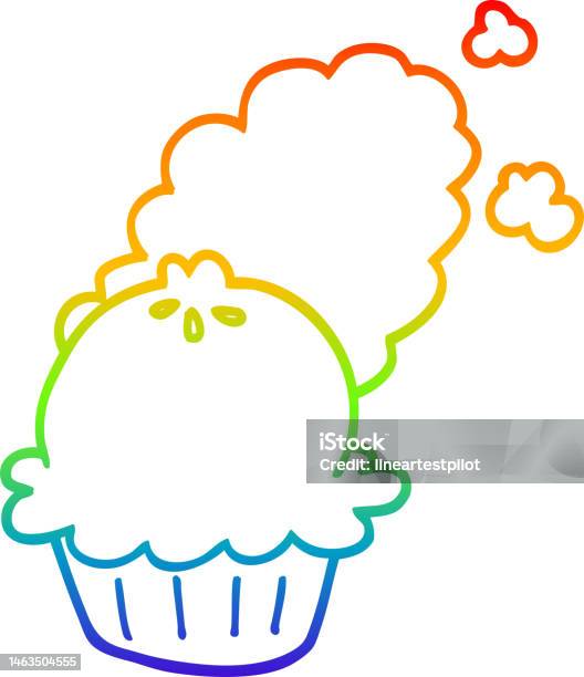 Dessin Au Trait Dégradé Arcenciel Dune Jolie Tarte De Dessin Animé