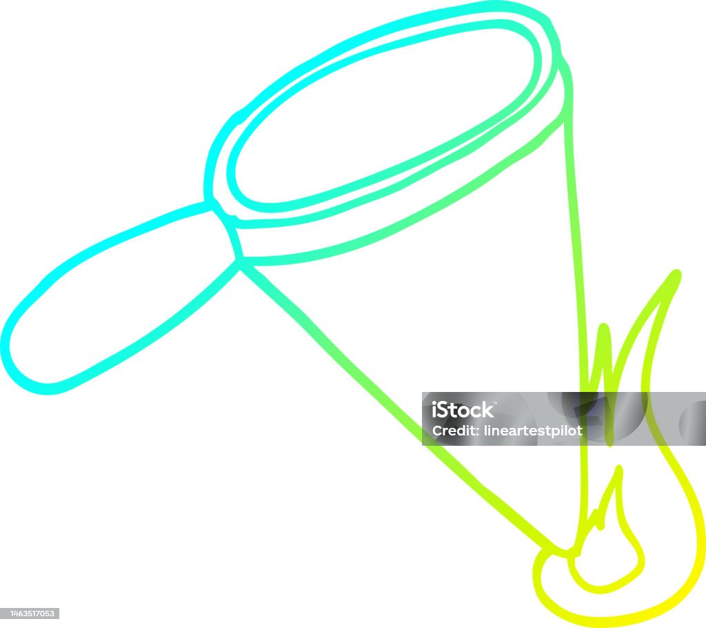 Dessin Au Trait Dégradé Froid Dune Loupe De Dessin Animé Vecteurs