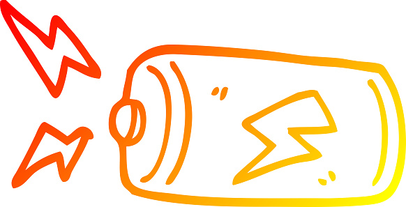 Dessin Au Trait Dégradé Chaud Dune Batterie De Dessin Animé Vecteurs