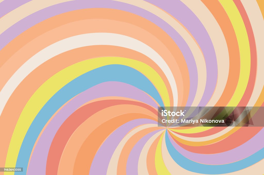 Groovy Retro Swirl Sunburst With Rays Or Stripes In The Center Retro