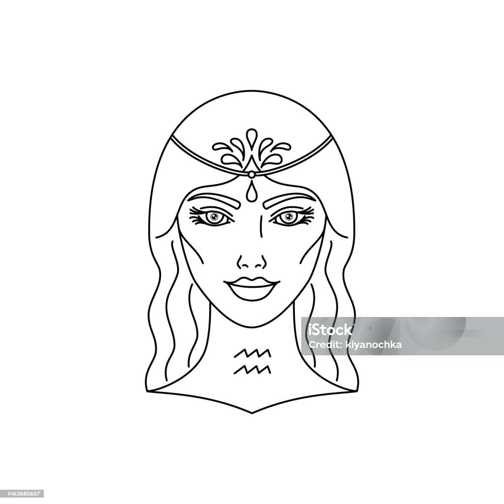 Aquarius Zodiac Sign Stock Illustration Download Image Now Adult