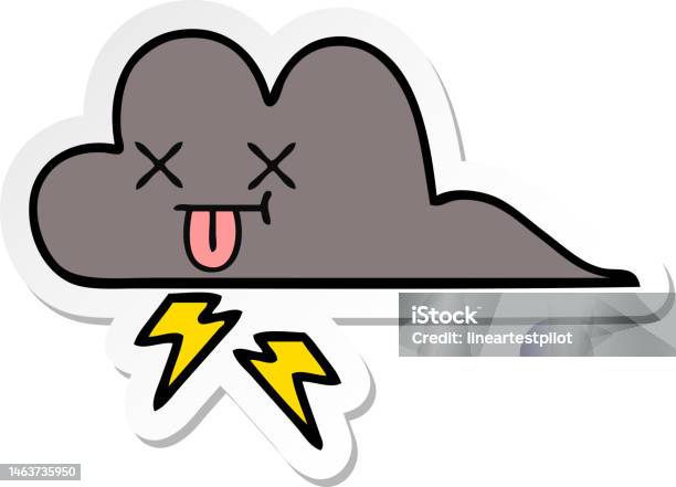Autocollant Dun Joli Nuage Dorage De Dessin Animé Vecteurs Libres De
