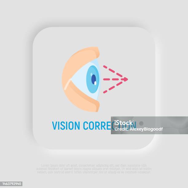 Ilustración De Icono Plano De Cirugía Ocular Con Láser Oftalmología