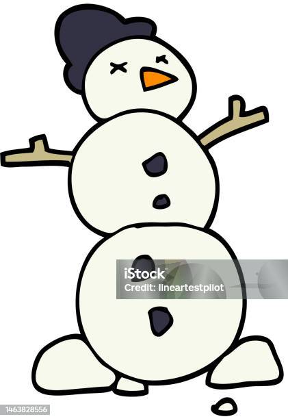 Cartoon Doodle Traditional Snowman Stock Illustration Download Image Now Art Bizarre