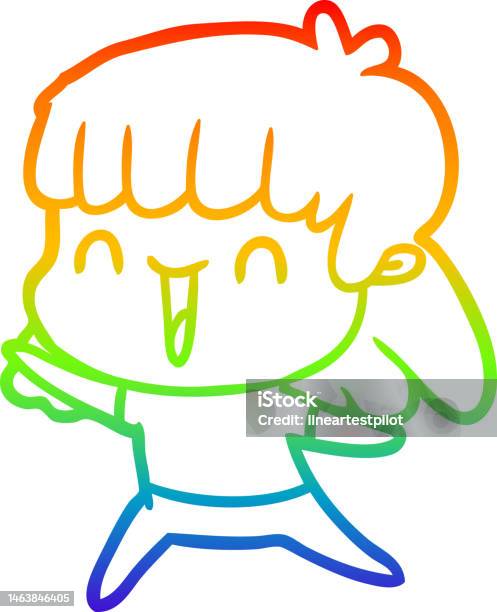 Dessin Au Trait Dégradé Arcenciel Dune Femme De Dessin Animé Vecteurs