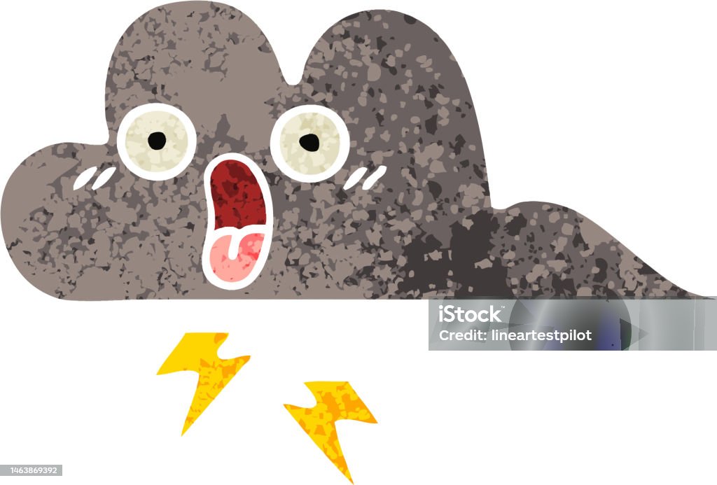 Style Illustration Rétro Dessin Animé Dun Nuage Dorage Vecteurs Libres