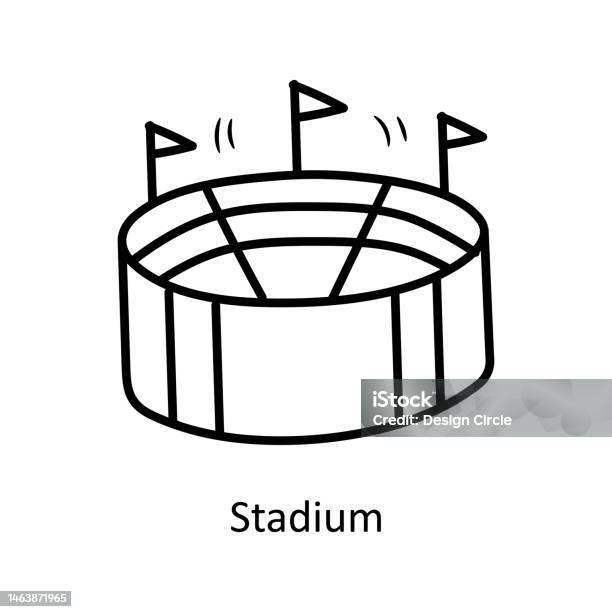 Contour Vectoriel Du Stade Illustration De Conception Dicônes Symbole
