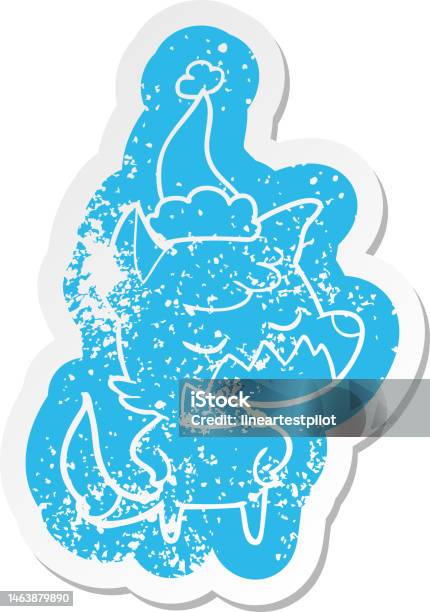 Kartun Unik Ramah Stiker Tertekan Rubah Mengenakan Topi Santa Ilustrasi ... Kartun Unik Ramah Stiker Tertekan Rubah Mengenakan Topi Santa Ilustrasi ...