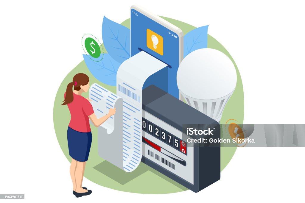 Facture Isométrique Paiement De Lélectricité Facture De Services