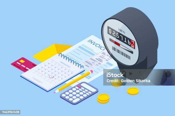 Facture Isométrique Et Compteur Délectricité Paiement Des Factures De