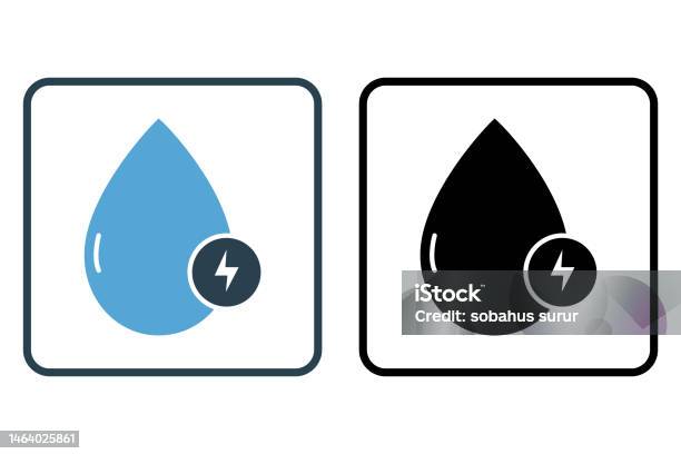 Illustration De Licône De Lénergie Hydroélectrique Icône De Goutte Deau