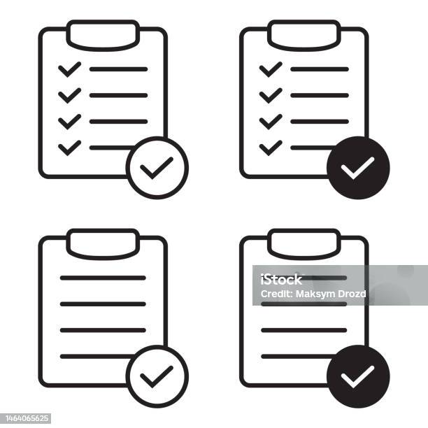 Icône De Confirmation De Liste Dans Le Style De Ligne Confirmer La