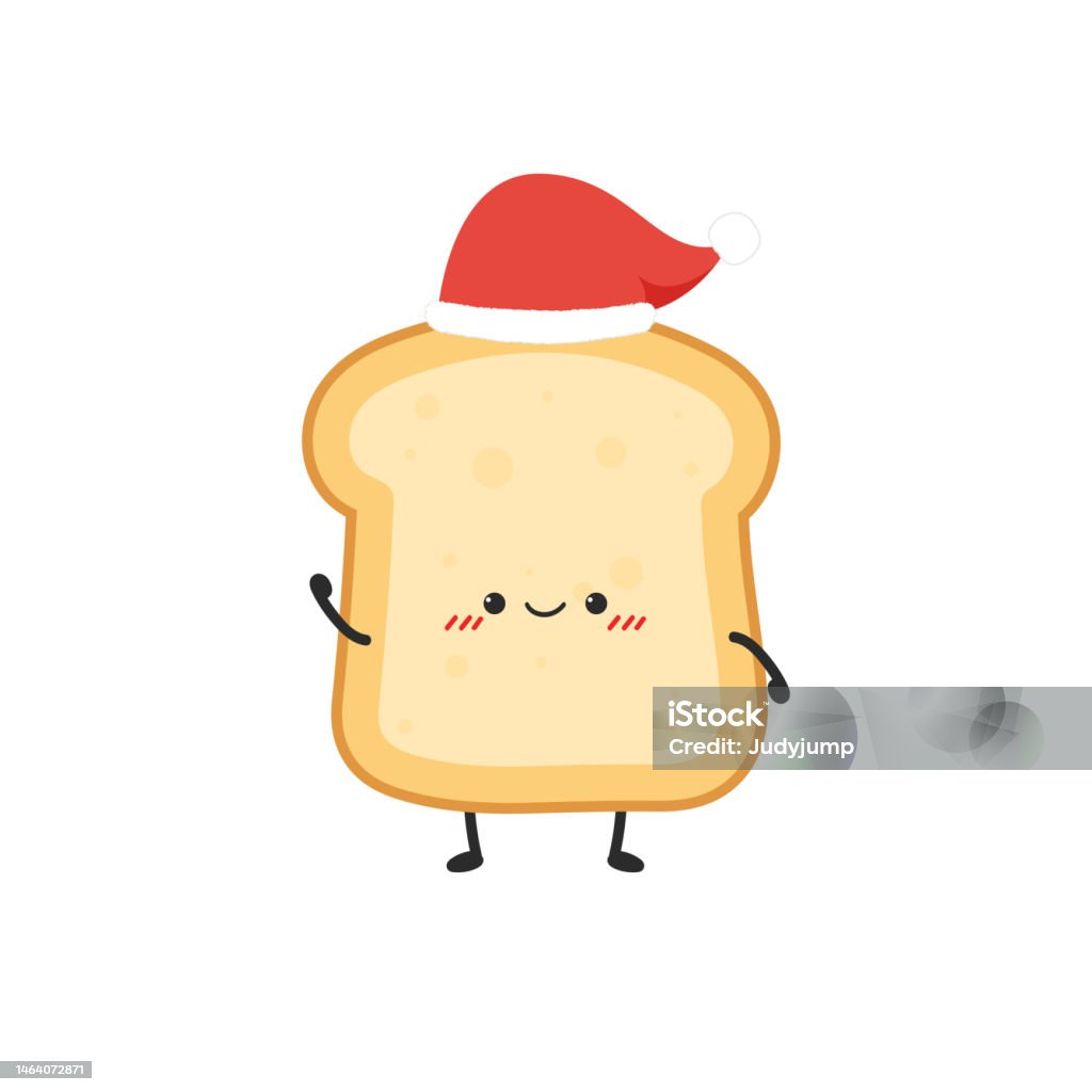 Bread Character Design Cute Funny Bread Toast Character Vector Flat
