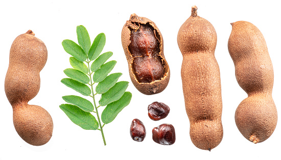 Buah Asam Jawa Matang Biji Asam Jawa Dan Daun Diisolasi Dengan Latar ... Buah Asam Jawa Matang Biji Asam Jawa Dan Daun Diisolasi Dengan Latar ...