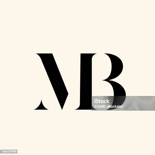 Logo Monogramme Mb Empattement Ornemental Lettre M Lettre B Icône De