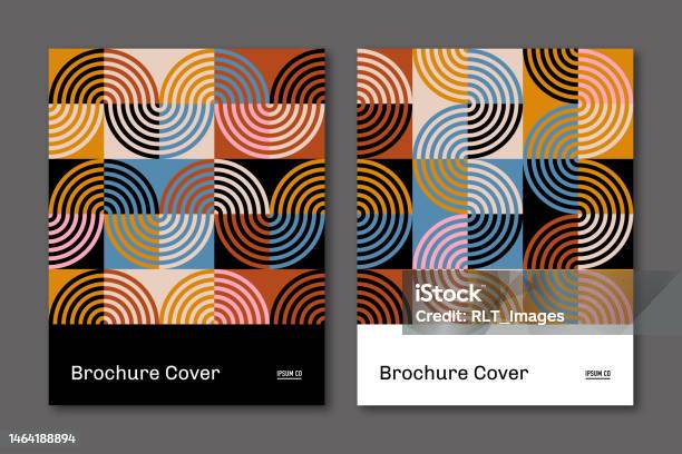 Template Desain Sampul Brosur Dengan Grafis Geometris Abstrak Wendy