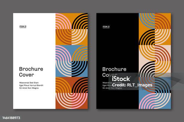 Template Desain Sampul Brosur Dengan Grafis Geometris Abstrak Wendy