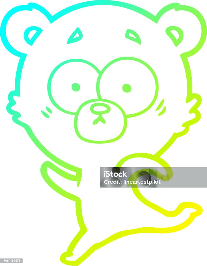 Dessin Au Trait Dégradé Froid Dun Dessin Animé Dours Polaire Surpris