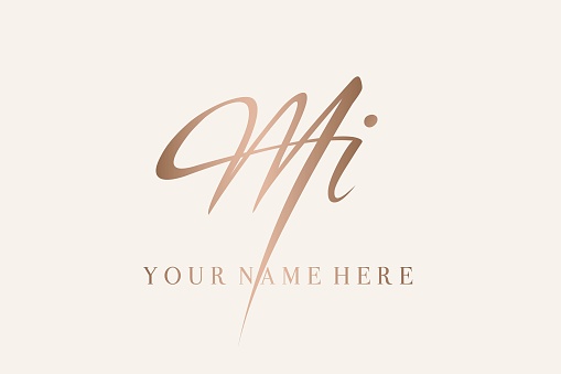 Logo Monogramme Mi Lettre Minuscule M Lettre I Caractères De Signature