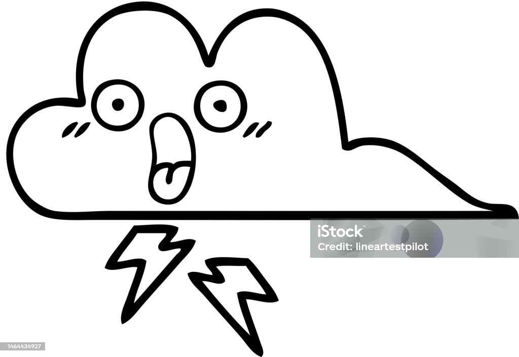 Dessin Au Trait Dun Nuage Dorage Vecteurs Libres De Droits Et Plus D