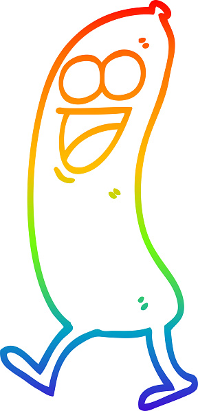 Dessin Au Trait Dégradé Arcenciel Dune Saucisse De Dessin Animé