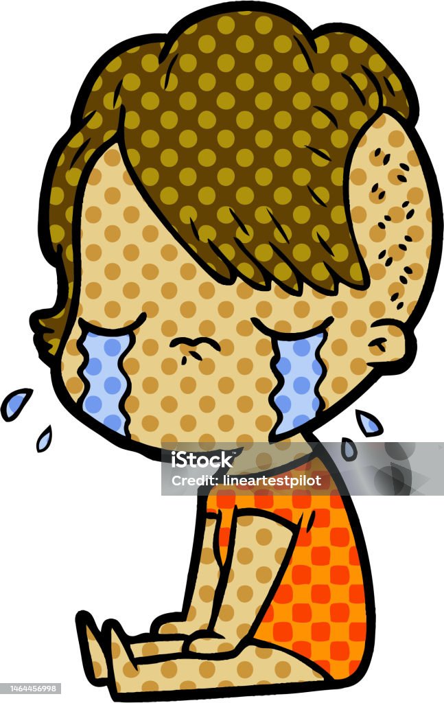 Cartoon Crying Girl Stock Illustration Download Image Now Adult