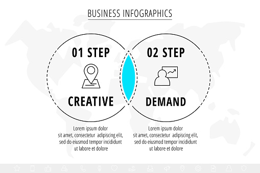 Businessvektorinfografiken Mit Zwei Linienkreisen Stock Vektor Art und ... Businessvektorinfografiken Mit Zwei Linienkreisen Stock Vektor Art und ...