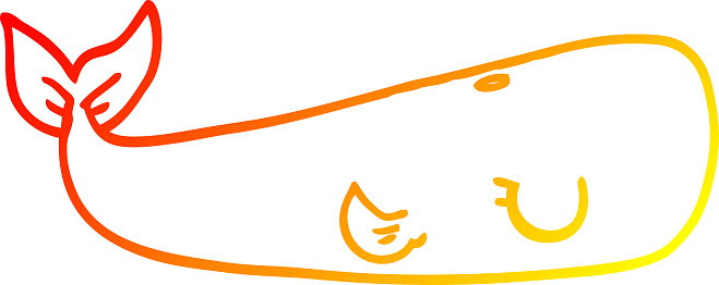 Dessin Au Trait Dégradé Chaud Dune Baleine De Mer De Dessin Animé