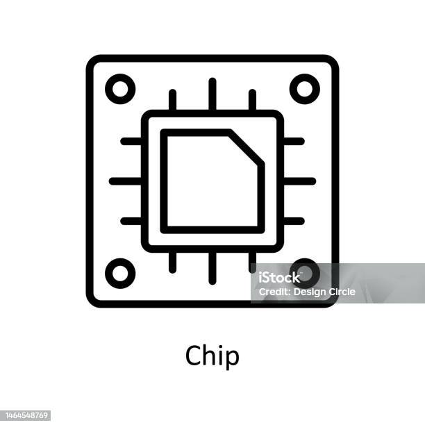 Illustration De La Conception De Licône Chip Vector Outline Icon