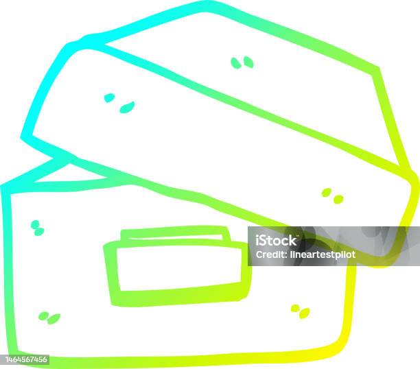Dessin Au Trait Dégradé Froid Dune Ancienne Boîte De Classement De