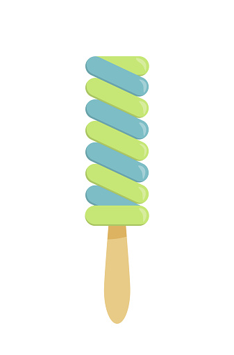 Ice Cream Colorful Stick Flat Cartoon Vector Stock Illustration Download Image Now Blue