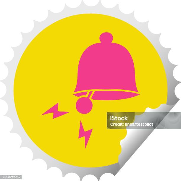 Autocollant Écaillé Circulaire Dessin Animé Dune Cloche Qui Sonne