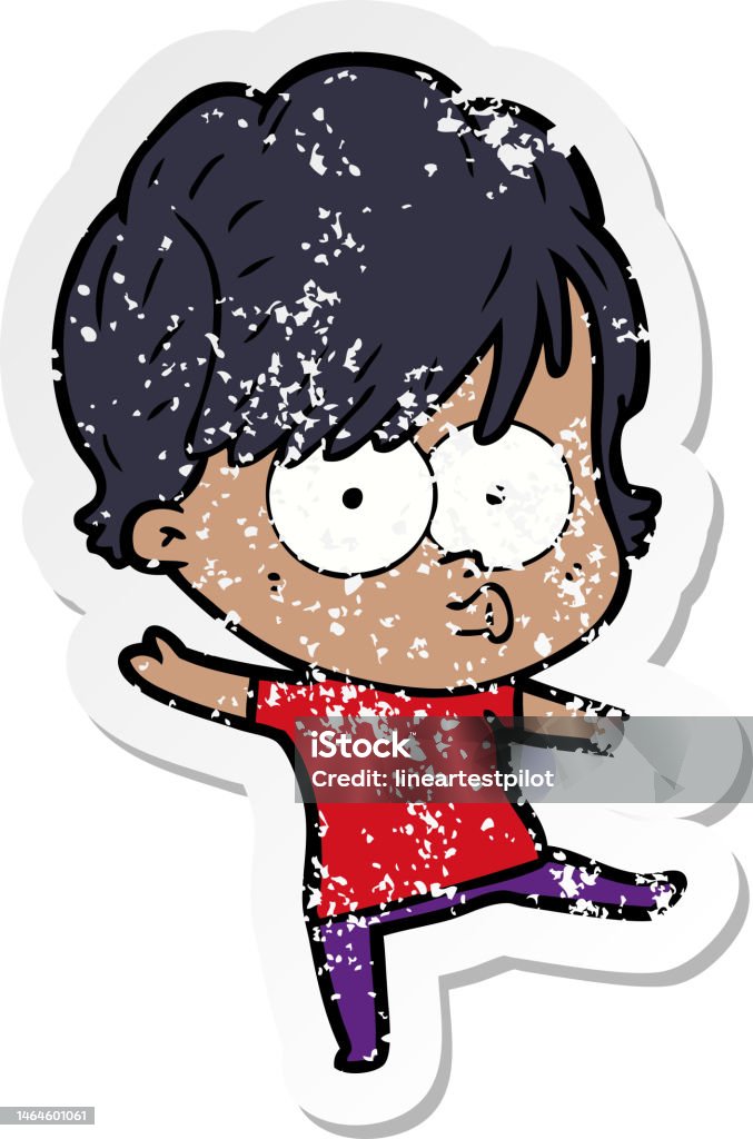 Verzweifelter Aufkleber Einer Karikaturistin Stock Vektor Art Und Mehr