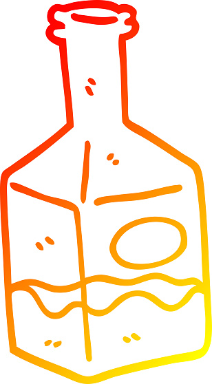 Dessin Au Trait Dégradé Chaud Dune Boisson De Dessin Animé Dans Une