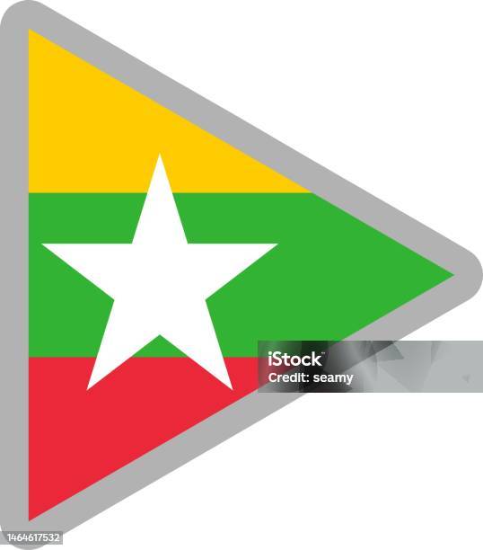 Vektor Ikon Bendera Nasional Myanmar Materi Ilustrasi Ilustrasi Stok