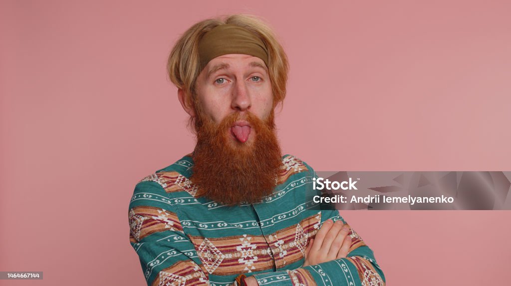 Funny Joyful Man Making Playful Silly Facial Expressions Grimacing