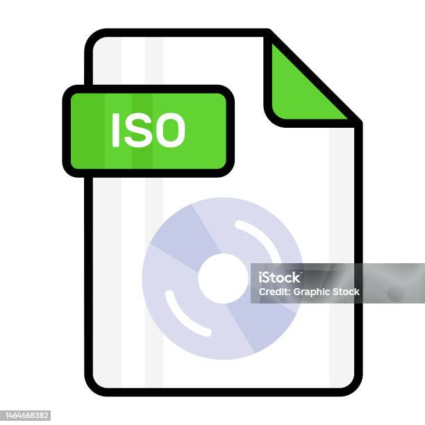 An Amazing Vector Icon Of Iso File Editable Design Stock Illustration