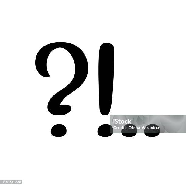 Signes De Ponctuation Des Points Dinterrogation Et Dexclamation Symbole