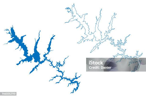 Lake Falls Reservoir Illustration Vectorielle De Carte Croquis