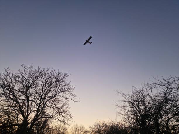Free Stock Photo of Airplane Flying Over Park With Trees | Download ...