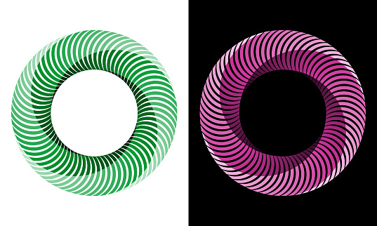 Spirales Avec Des Lignes De Couleurs Vertes Et Violettes En Cercle