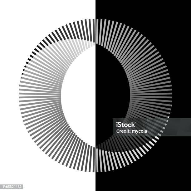 Fond Abstrait De Lignes Noires Et Blanches Symbole De Yin Et De Yang